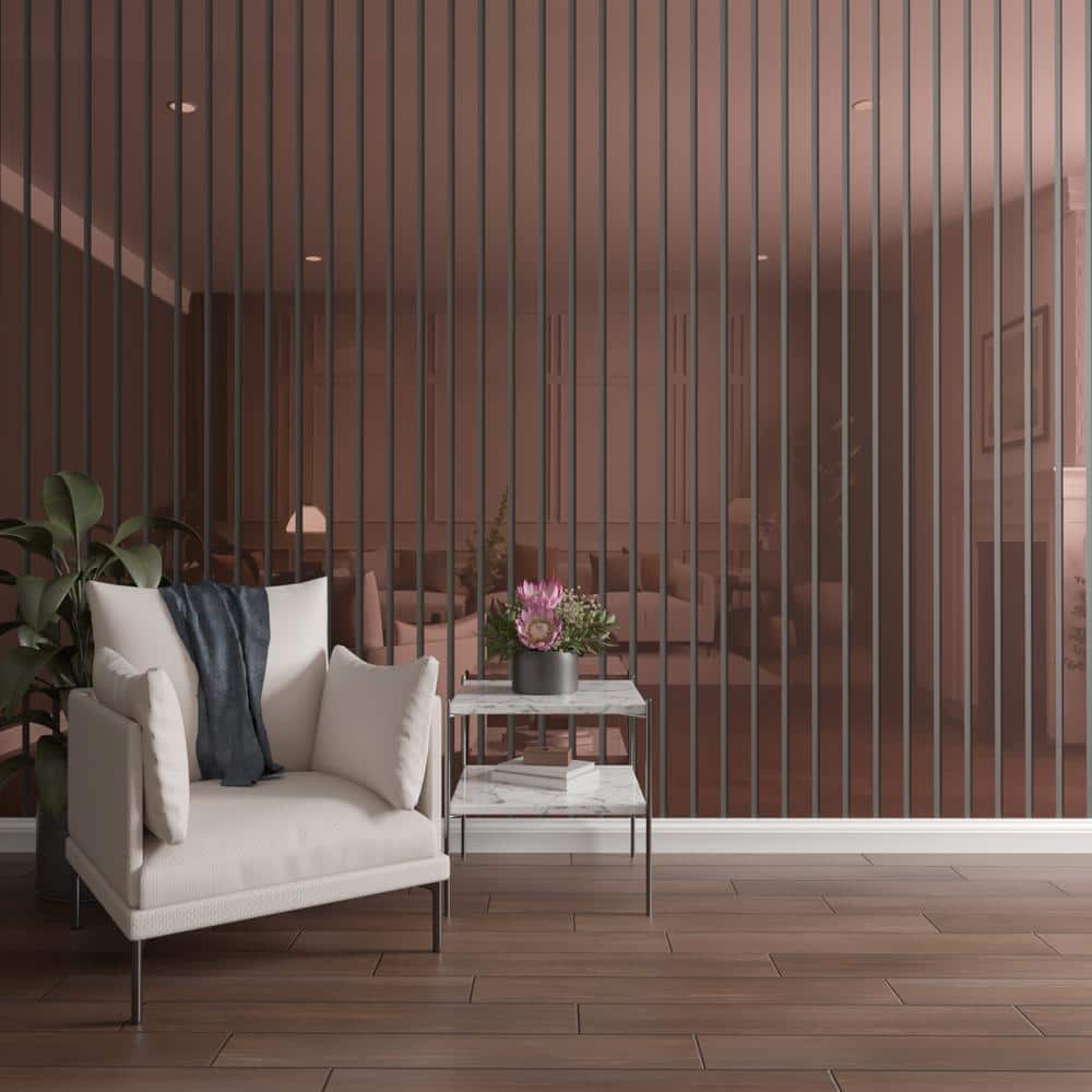 Ekena Millwork Adjustable Slat Wall 1/8 in. T x 3 ft. W x 8 ft. L Rose ...
