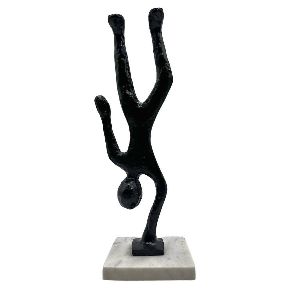 castellousa Handstand Black 12 in. x 4 in. Abstract Aluminum Metal ...