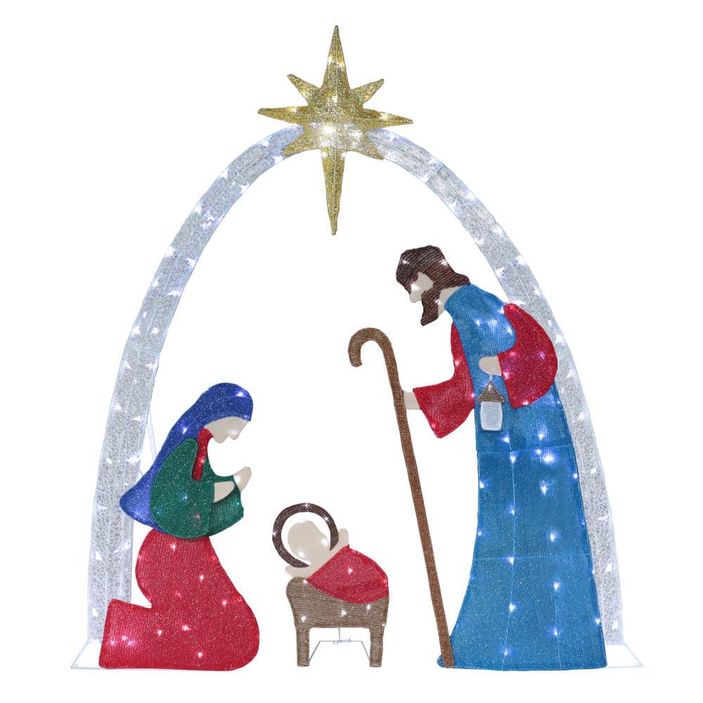 VEIKOUS 5 ft. Nativity Set Outdoor Christmas Holiday Yard Decoration ...