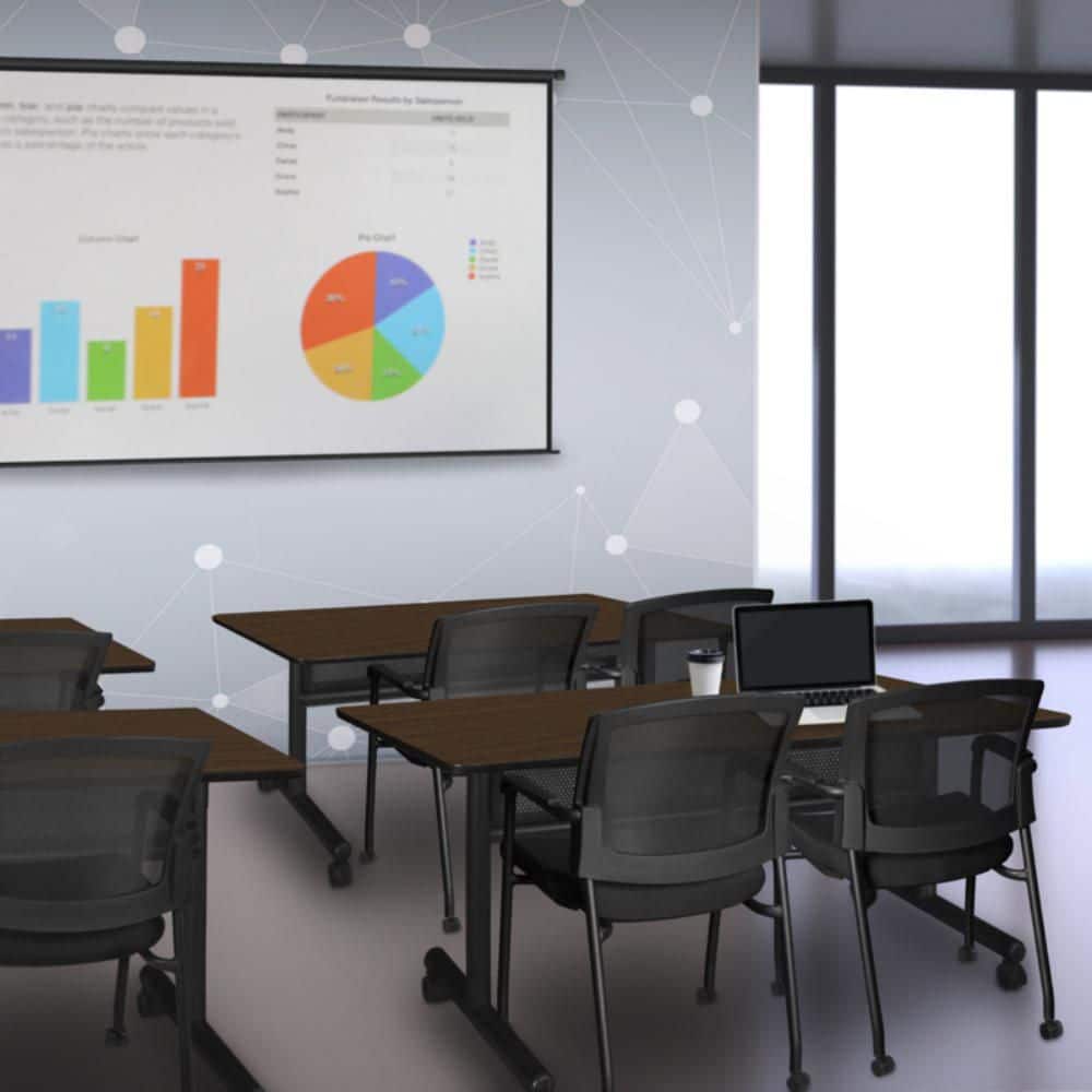 Regency Kobe 48 in. x 24 in. Neo Walnut Flip Training Nesting Table ...