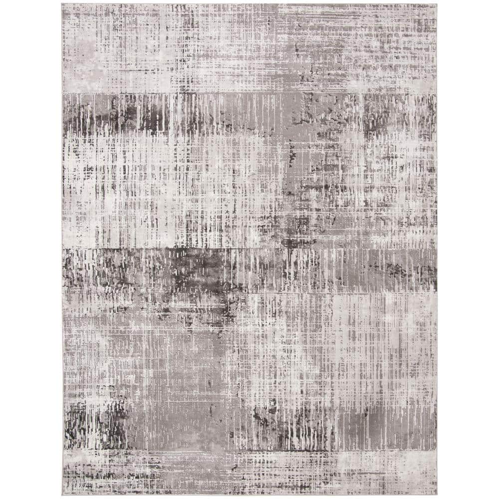 SAFAVIEH Craft Gray/Dark Gray 11 ft. x 14 ft. Plaid Abstract Area Rug ...