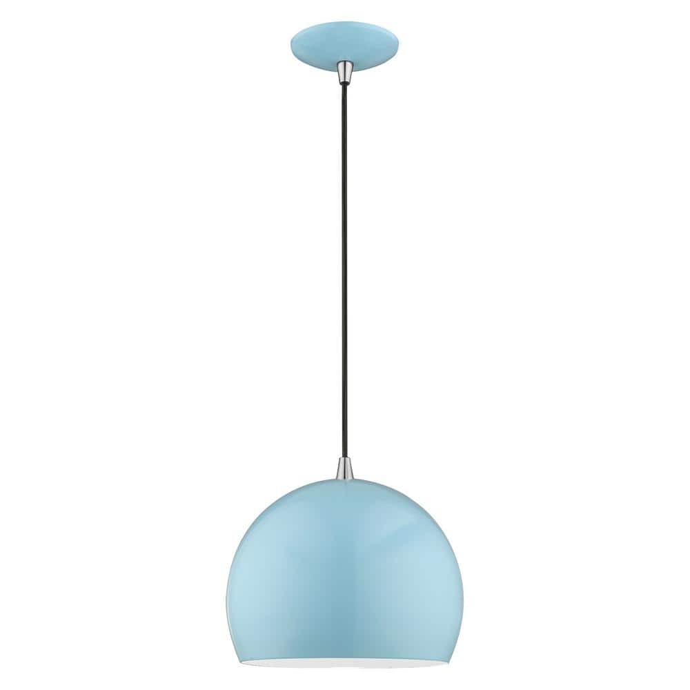 AVIANCE LIGHTING Branbury 1-Light Shiny Baby Blue Globe Pendant HD61477 ...
