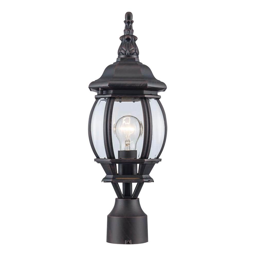 Bel Air Lighting Parsons 1-Light Rust Outdoor Lamp Post Light Fixture ...