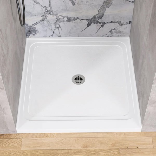 Zeafive Nsia 38 in. L x 38 in. W Alcove Single Threshold Shower Pan ...