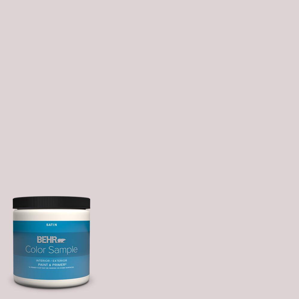 BEHR PREMIUM PLUS 8 oz. #100E-2 Mauve Mist Satin Enamel Interior ...
