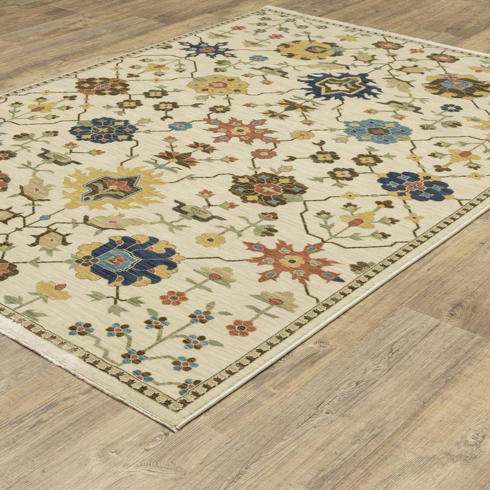 AVERLEY HOME Fleetwood Ivory Doormat 3 ft. x 5 ft. Persian Floral ...