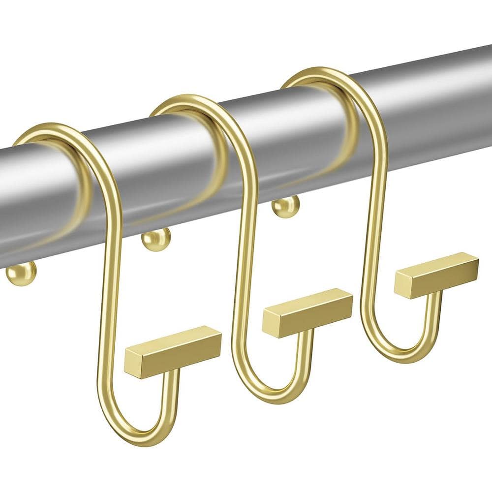 CLAVIE 12 -Piece Set of S-Shaped Metal Shower Curtain Rings/Hooks ...