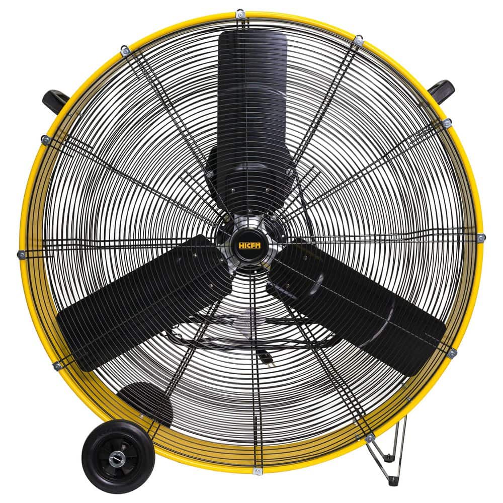 Edendirect 39 in. Variable Speed High Velocity Drum Fan in Yellow with ...