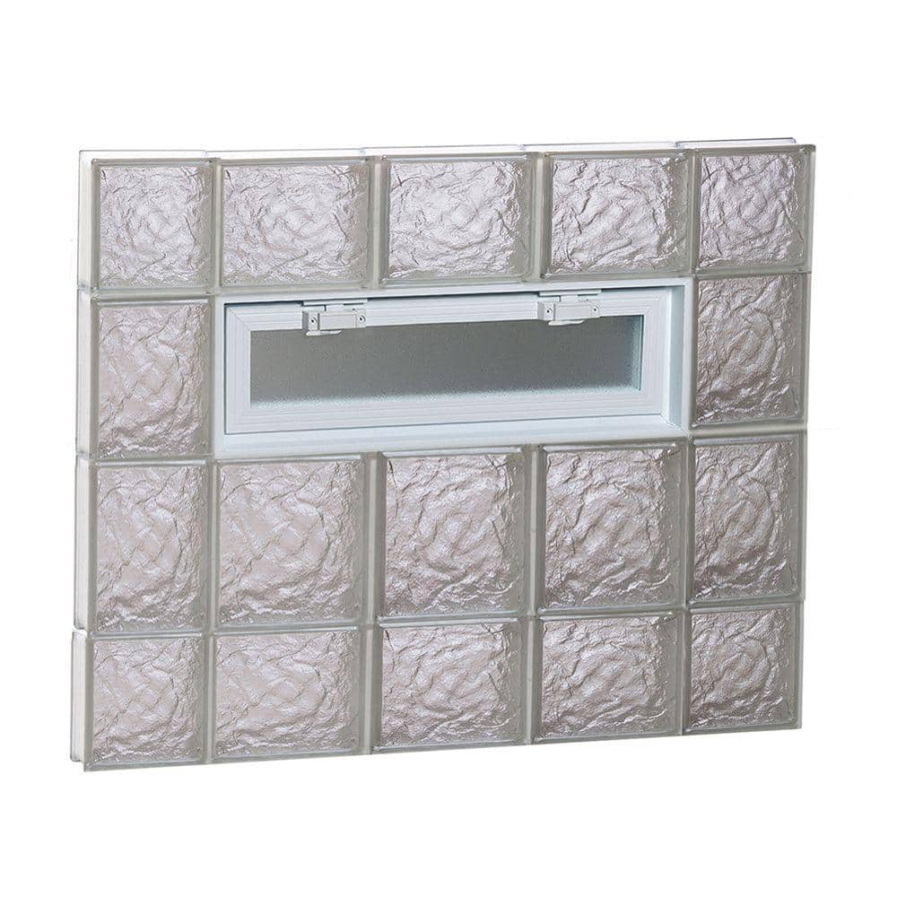Clearly Secure 34.75 in. x 27 in. x 3.125 in. Frameless Ice Pattern ...