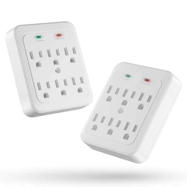 Yichuhaoxi 6-Outlet Wall Surge Protector Adapter 980 Joule Protection ...