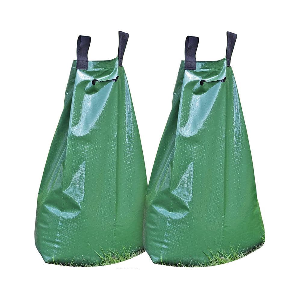 Misopily 18 in. Dia Green PVC Plastic 20 Gal. Tree Watering Grow Bag ...