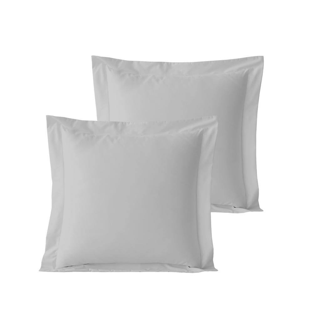 Delara Light Grey Solid 100% Organic Cotton, 26 in. x 26 in., Smooth ...