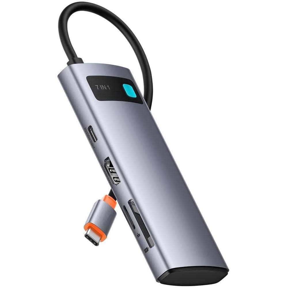 Yichuhaoxi 7-in-1 USB Hub 4K 60 Hz in Silver with 1 HDMI port, 3 USB 3. ...