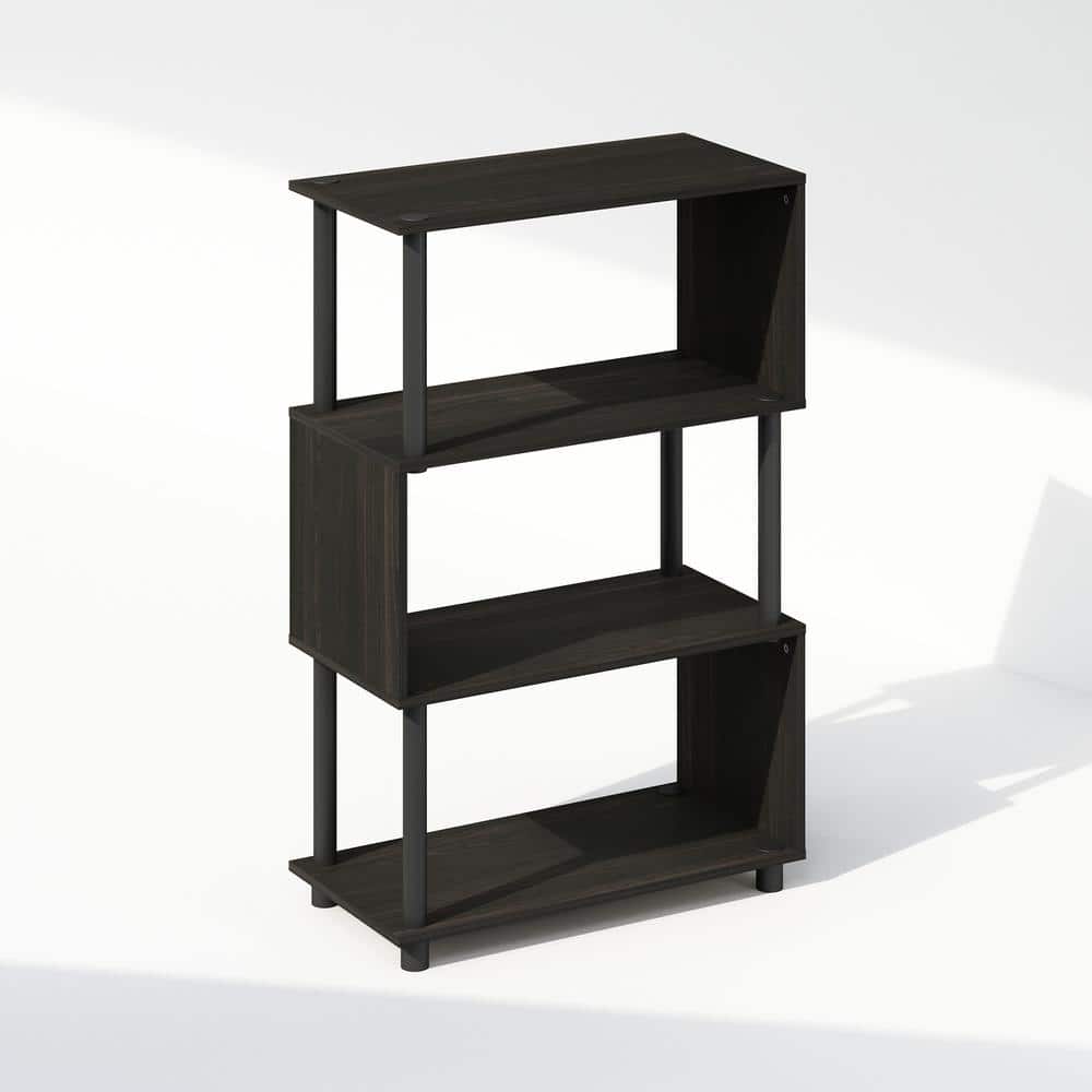 Furinno Reed 36.5 in. Tall Espresso Wood 4-Shelf Bookcase N14215EX ...