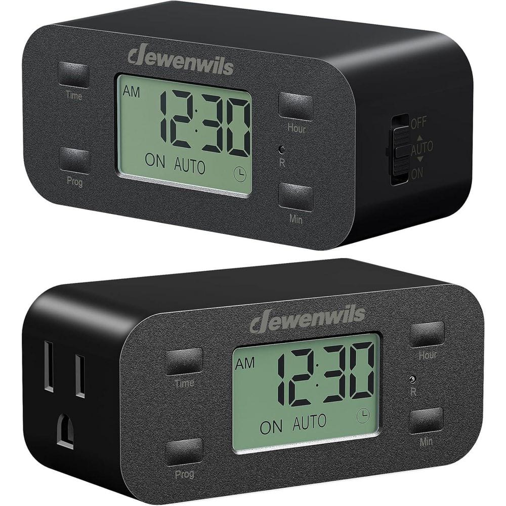 Vrbgify Indoor 24 Hour Digital Countdown Timer Outlet with 1 Grounded ...