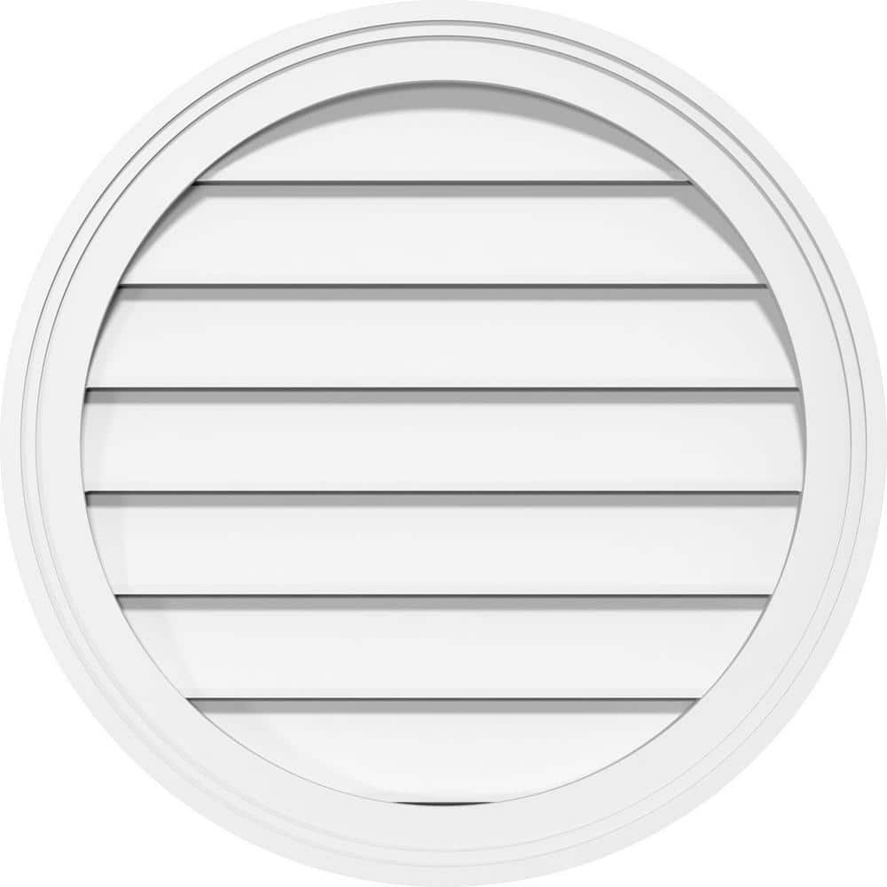Ekena Millwork 20 in. x 20 in. Round Surface Mount PVC Gable Vent ...