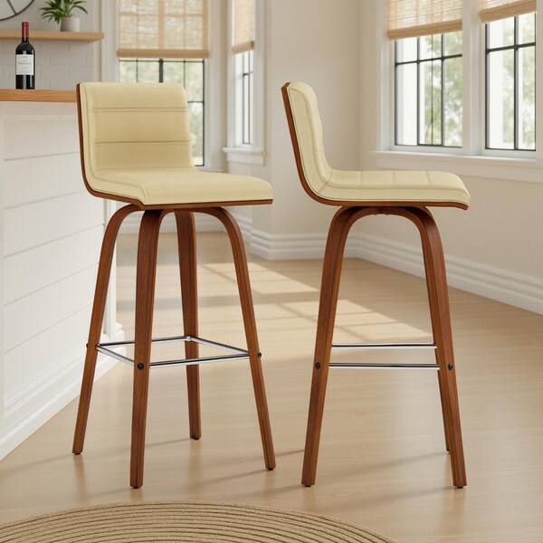Reviews for Armen Living Vienna 39 in. H Cream Low Back Wood Bar Stool ...