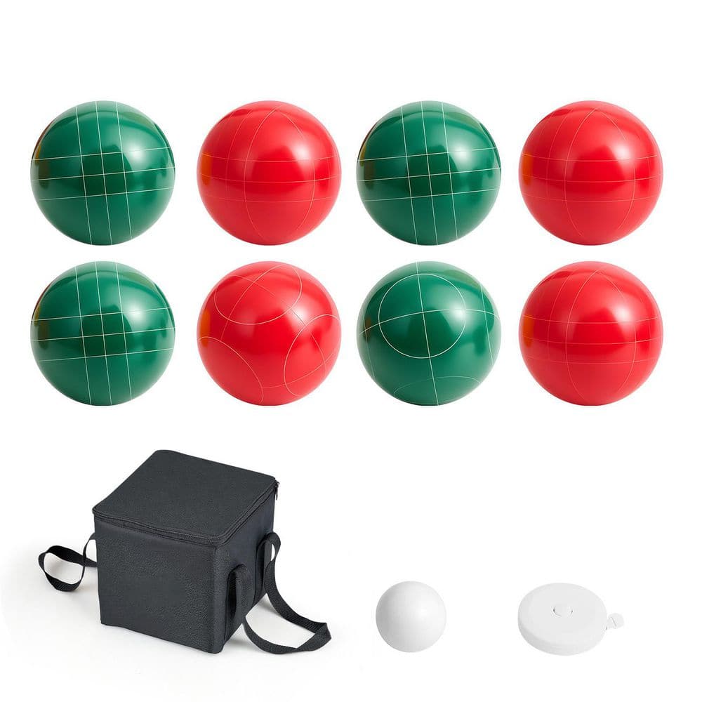 SKYSHALO Bocce Ball Set 107 mm for 2-8 Players in Beach Lawn Backyard ...
