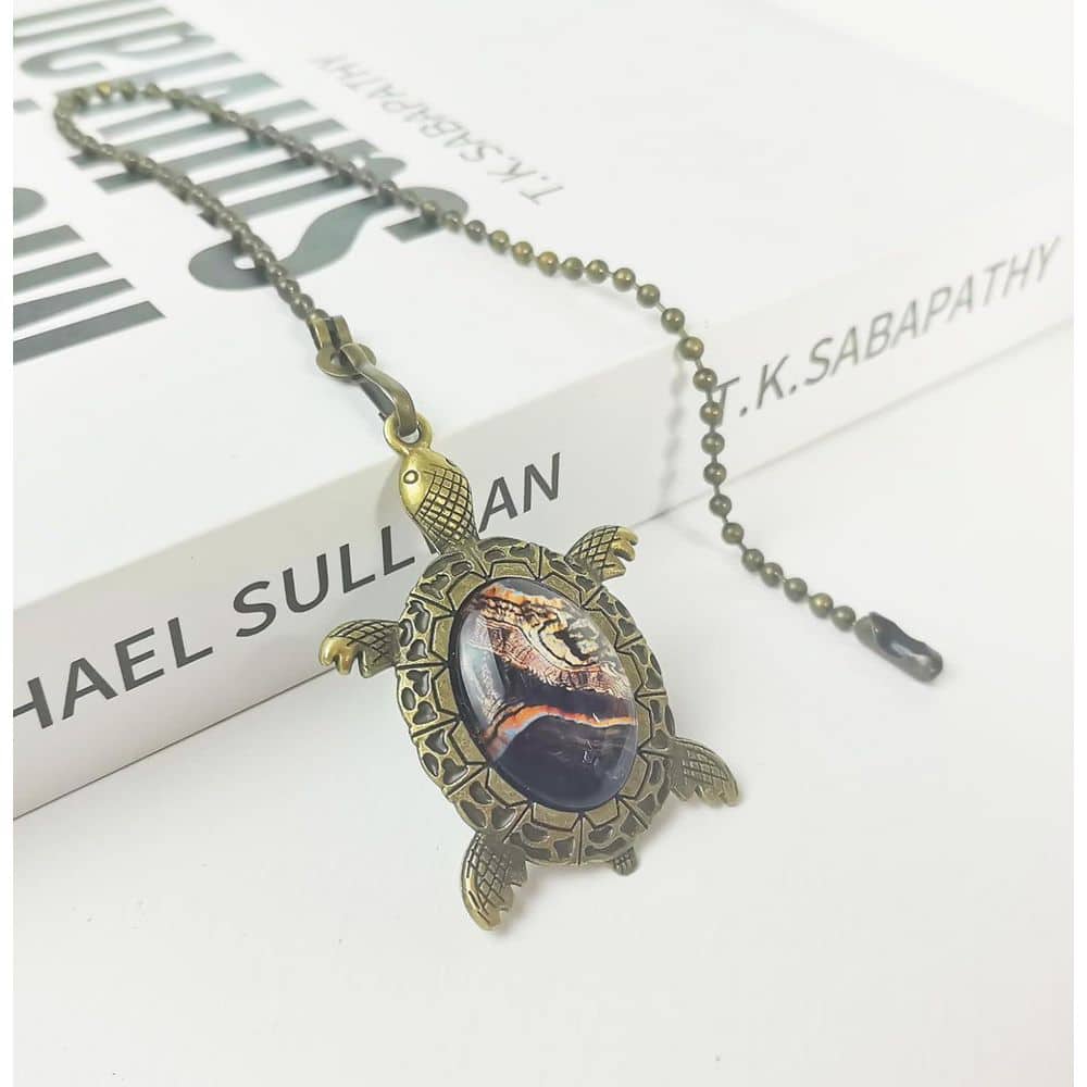phyfalip Sea Turtle Design 12 in. Bronze Ceiling Fan Pull Chains with ...