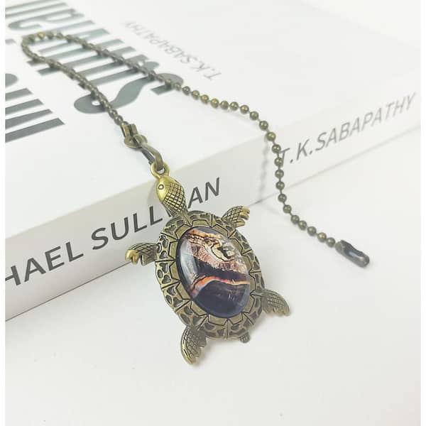 phyfalip Sea Turtle Design 12 in. Bronze Ceiling Fan Pull Chains with ...
