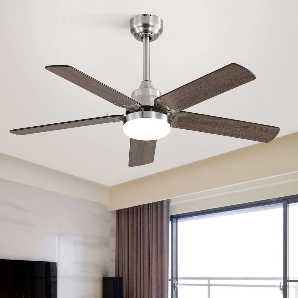 MODERN HABITAT 42 in. Integrated LED Indoor Downrod Mount Brushed ...