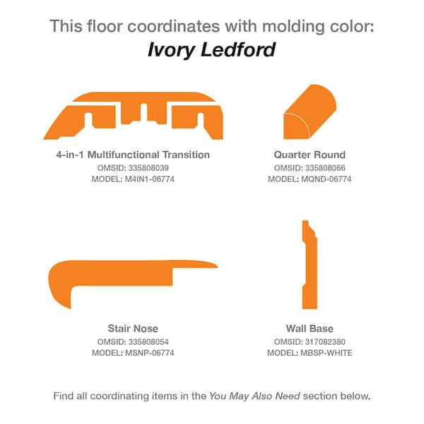 Pergo Outlast+ XL Ivory Ledford Oak 12 mm T x 8.35 in. W x 54.33 in. L ...