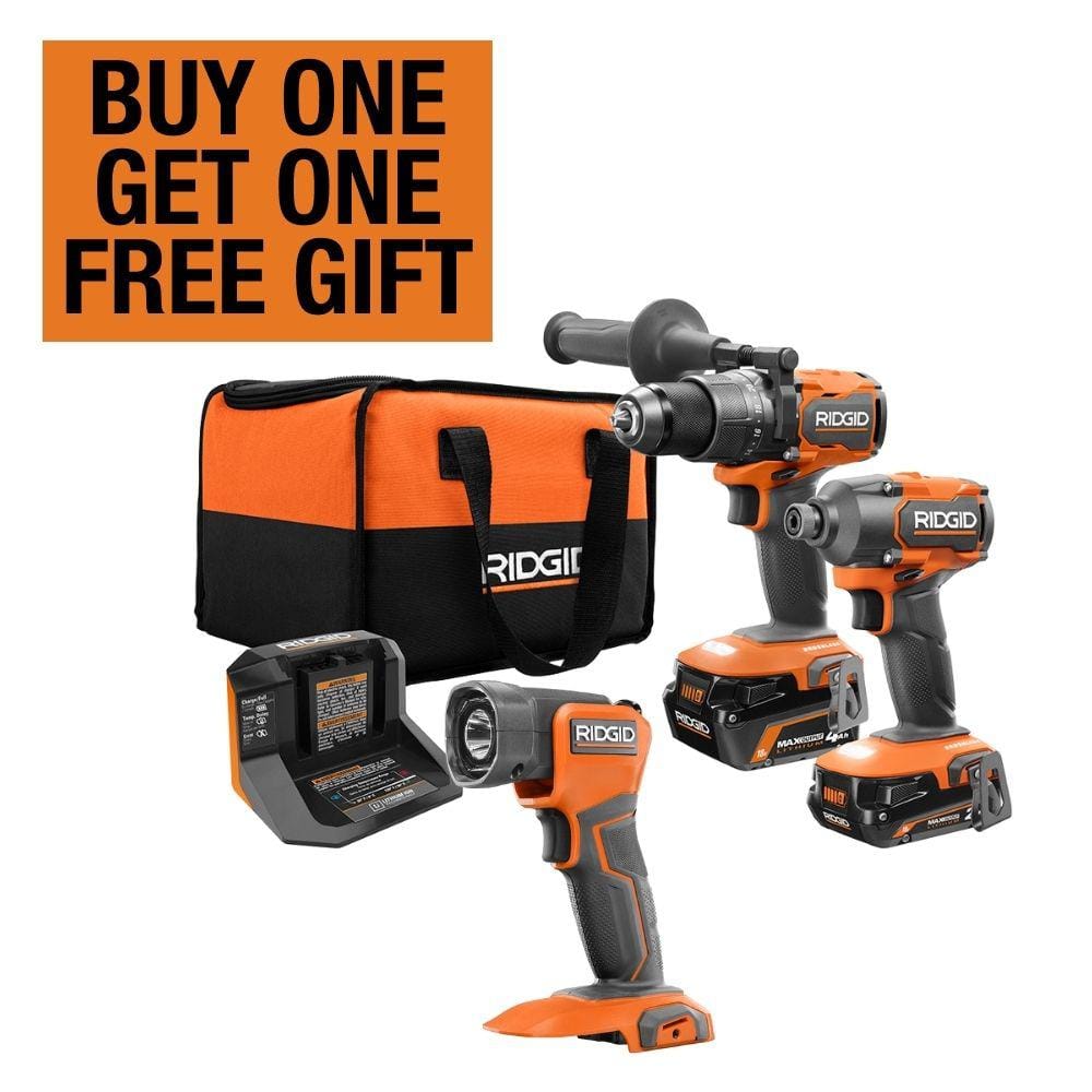 Reviews for RIDGID 18V Brushless Cordless 3-Tool Combo Kit with Hammer ...
