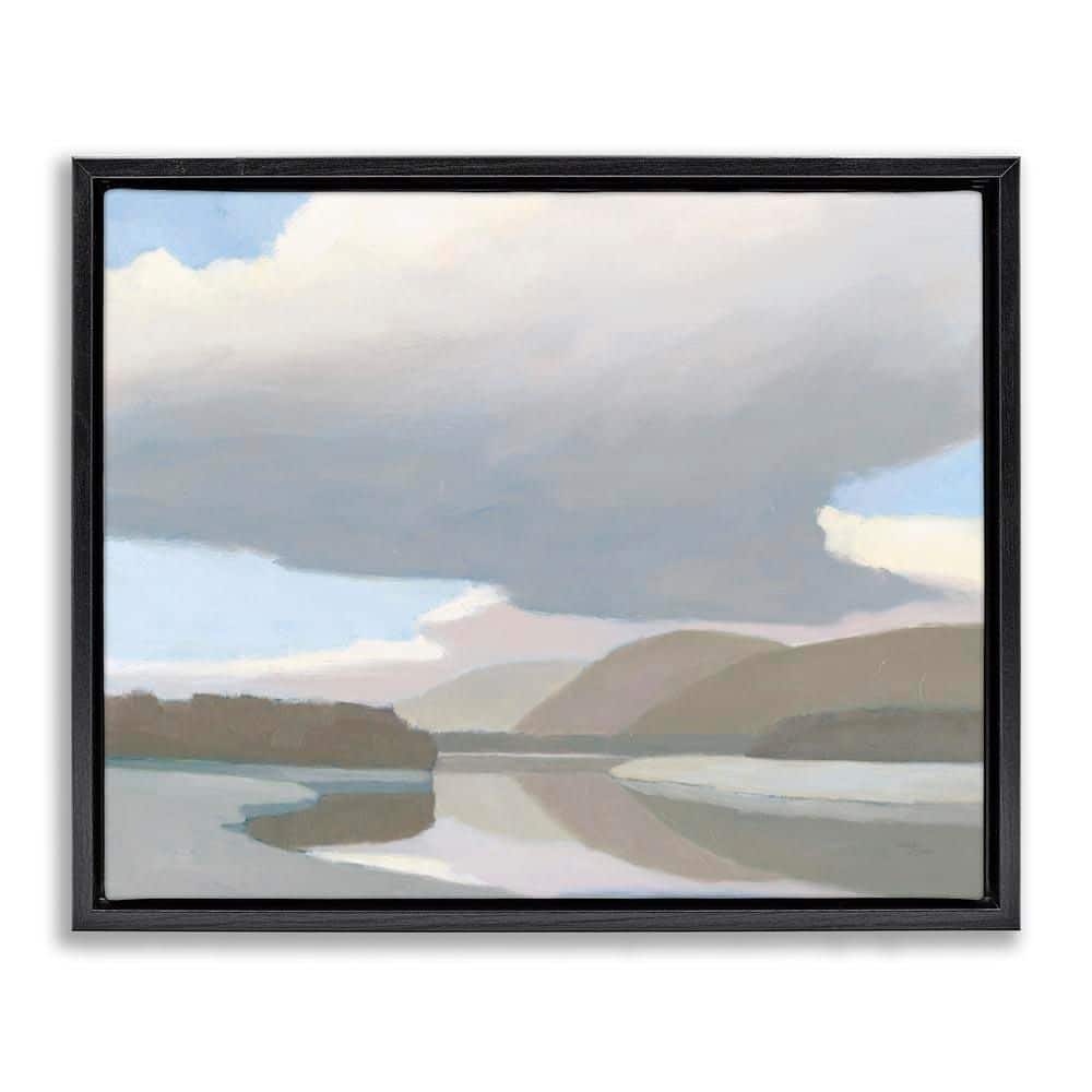 Stupell Industries Mountain Reflections Abstraction by Wellington Studio Black Floater Frame ...