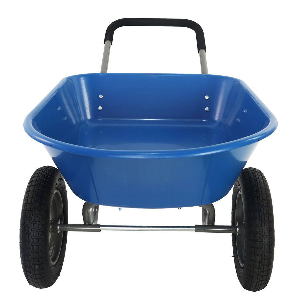 5 cu. ft. Blue ABS Plastic Wheel Barrow Two Wheeled Trolley 15 inch ...
