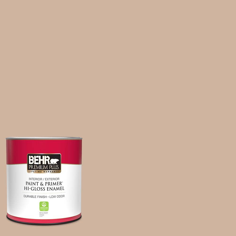 BEHR PREMIUM PLUS 1 qt. #BNC-01 Bauhaus Buff Hi-Gloss Enamel Interior ...