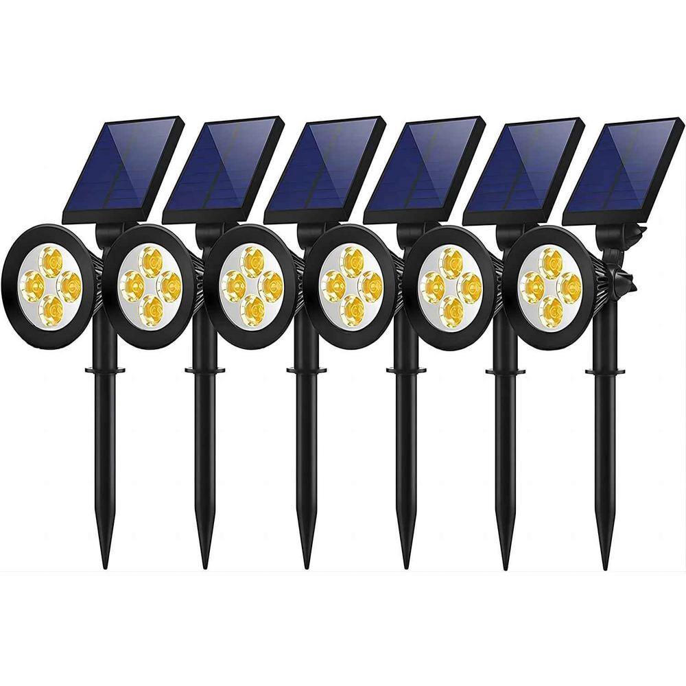 Cubilan Solar Lights, 2-in-1 Solar Spot Lights Outdoor, (6 Pack, Warm ...