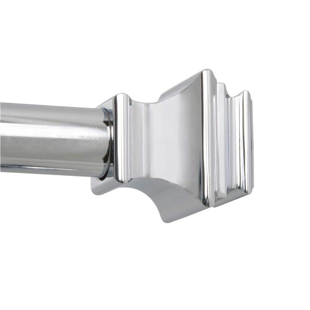 CLASSIC COLLECTION 42 in. - 72 in. Steel Square Shower Rod in Chrome ...