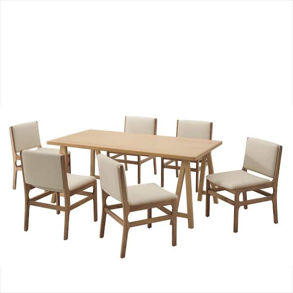 CHRISTOPHER KNIGHT HOME Capps 7-Piece Natural Oak and Walnut Dining Set ...