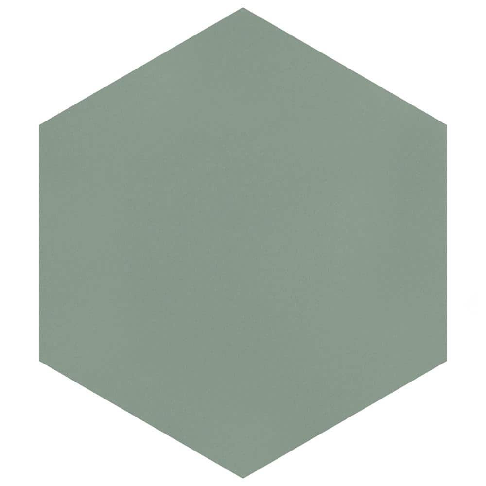 Merola Tile Textile Basic Hex Kale 8-5/8 in. x 9-7/8 in. Porcelain ...