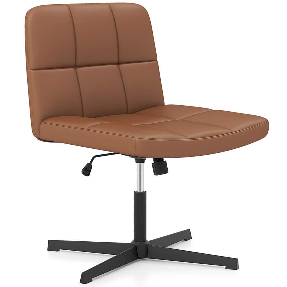 HONEY JOY Leather Upholstered Modern Criss Cross Office Desk Chair No ...