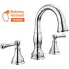 Delta Cassidy 8 in. Widespread Double-Handle Bathroom Faucet with Pull-Down Spout in Chrome 3597 ...
