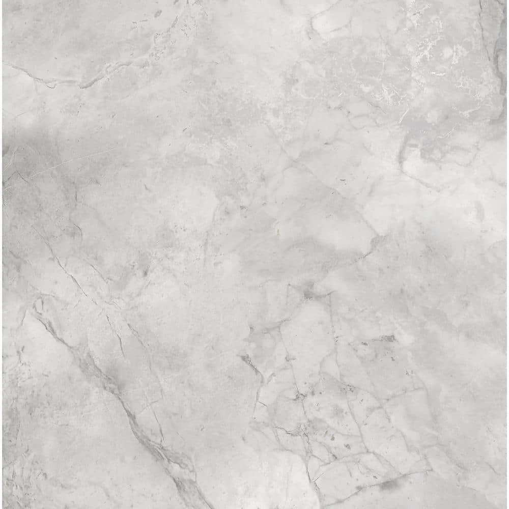 ELIANE Maxi Silver Gray 24 in. x 48 in. Polished Porcelain Stone Look ...