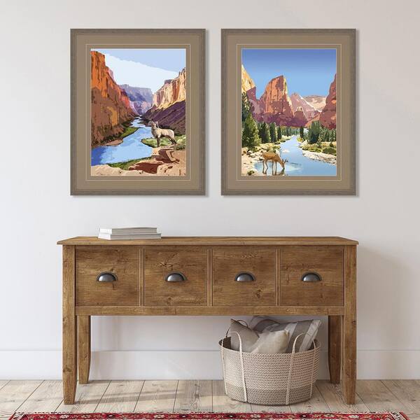 Paragon National Parks by Chandon 2 Piece Framed Canvas Transfer Animal ...