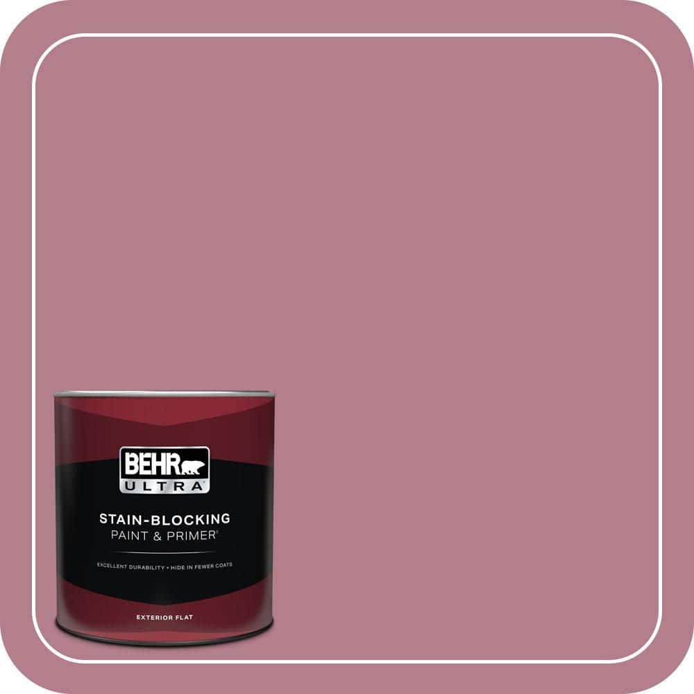 BEHR ULTRA 1 qt. #100D-4 Degas Pink Flat Exterior Paint & Primer 485304 ...