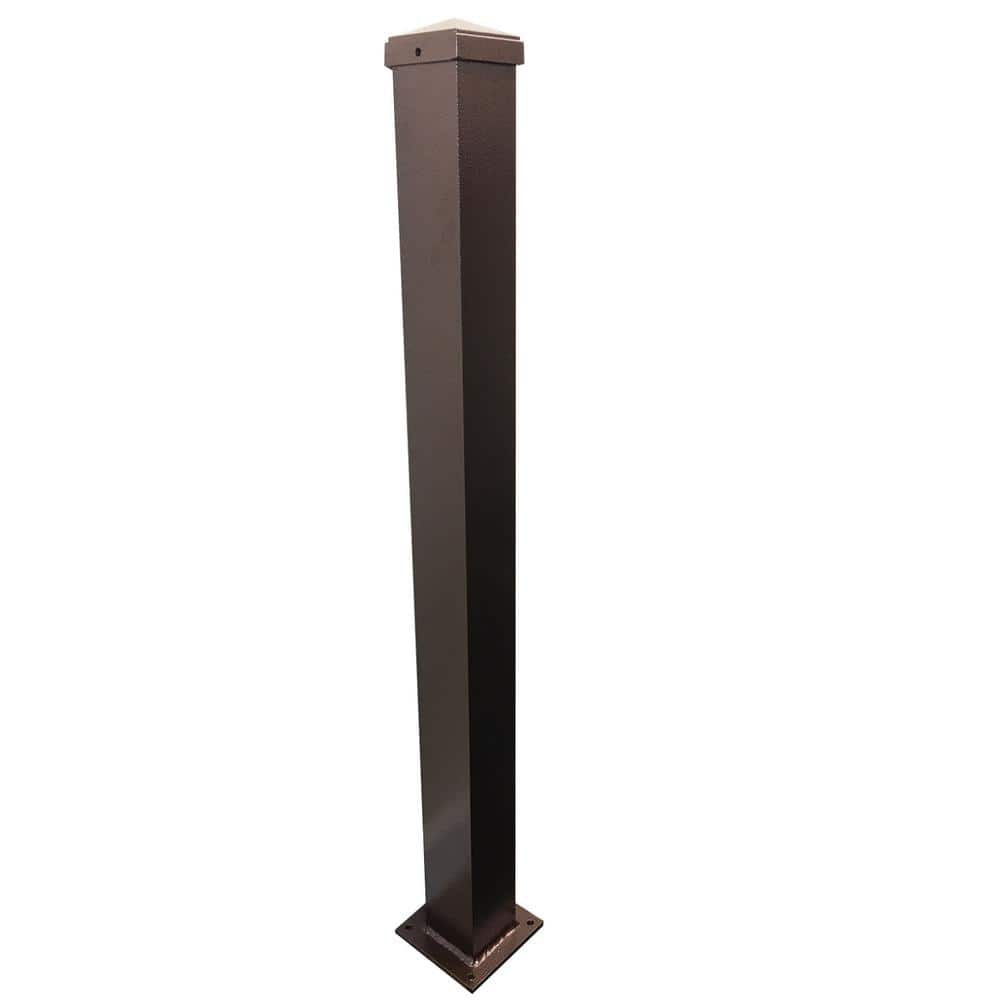 EZ Handrail 3 in. x 3 in. x 44 in. Copper Vein Aluminum Post with ...