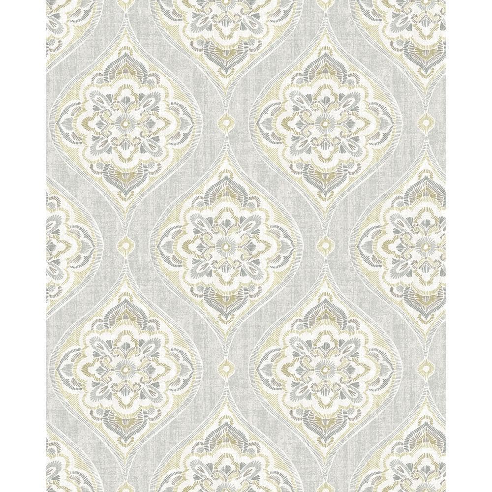 NuWallpaper Alida Gray Wallpaper Sample NUS3258SAM - The Home Depot