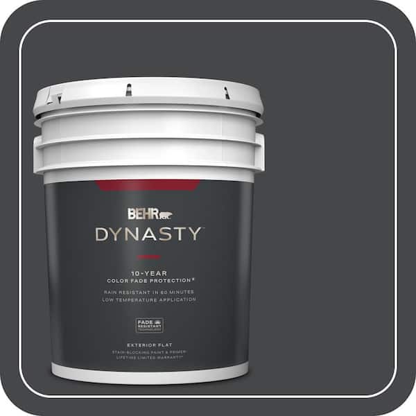 BEHR DYNASTY 5 gal. #PPU26-23A Dark Secret Flat Exterior Stain-Blocking ...