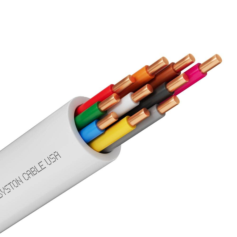 Syston Cable Technology 20 ft. 18/10 White Solid Bare Copper CMR/CL3R ...