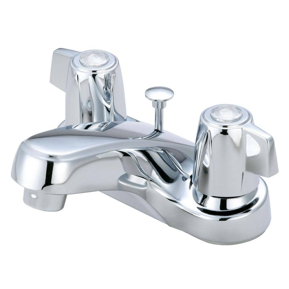 OLYMPIA 4 in. Centerset Double Handle Bathroom Faucet in Polished ...