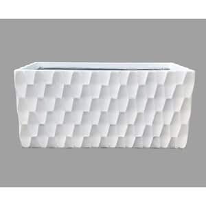 KANTE Large 31.5 in. L Pure White Lightweight Concrete Retro Rectangle ...