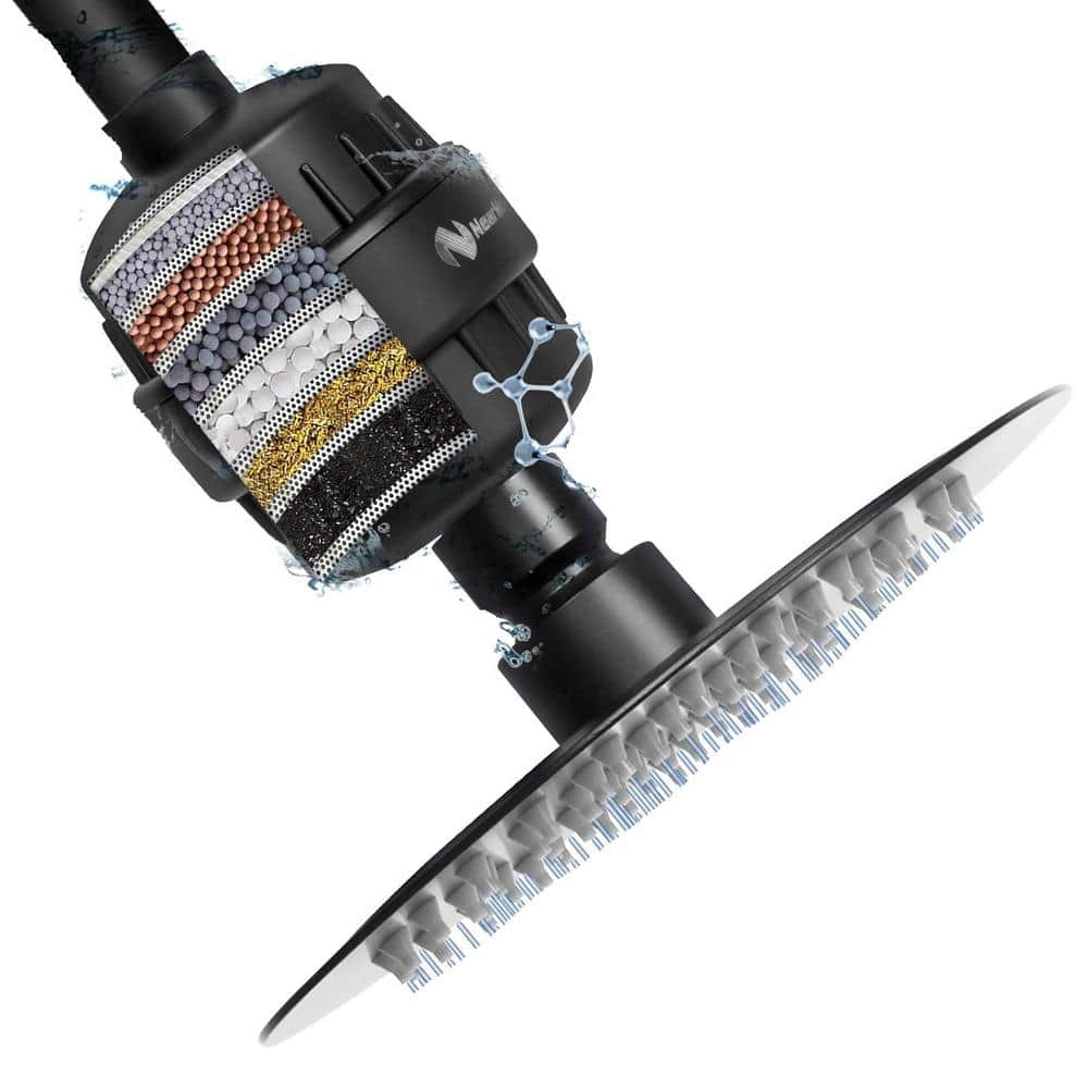 Lukvuzo 6 in. 15-Stage Shower Head Filter, Water Filter Cartridge High ...