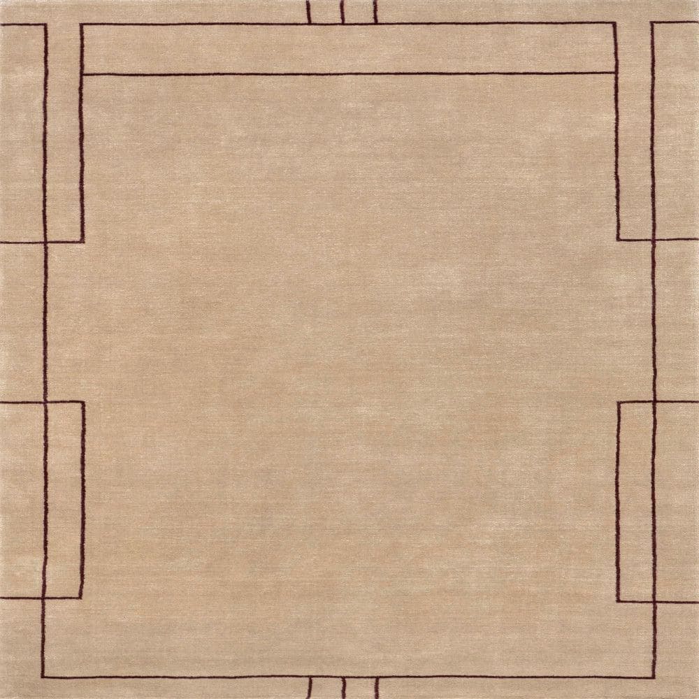 RUGS USA Nile Bordered Wool-Blend Tan 8 ft. x 10 ft. Area Rug MTRR01A ...