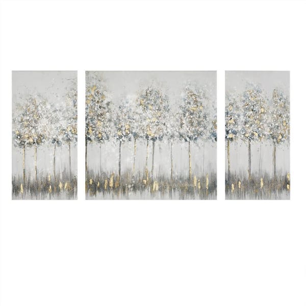 Miscool Anky 3-Piece Unframed Art Print 27 in. x 27 in. Gold Foil ...