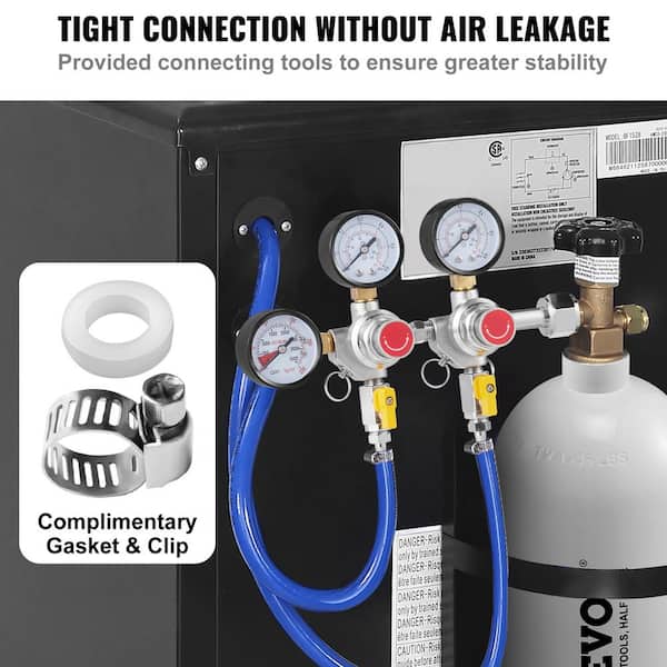 SVOPES Triple Gauge CO2 Regulator, 0-60 PSI Heavy Duty Gas System Draft ...