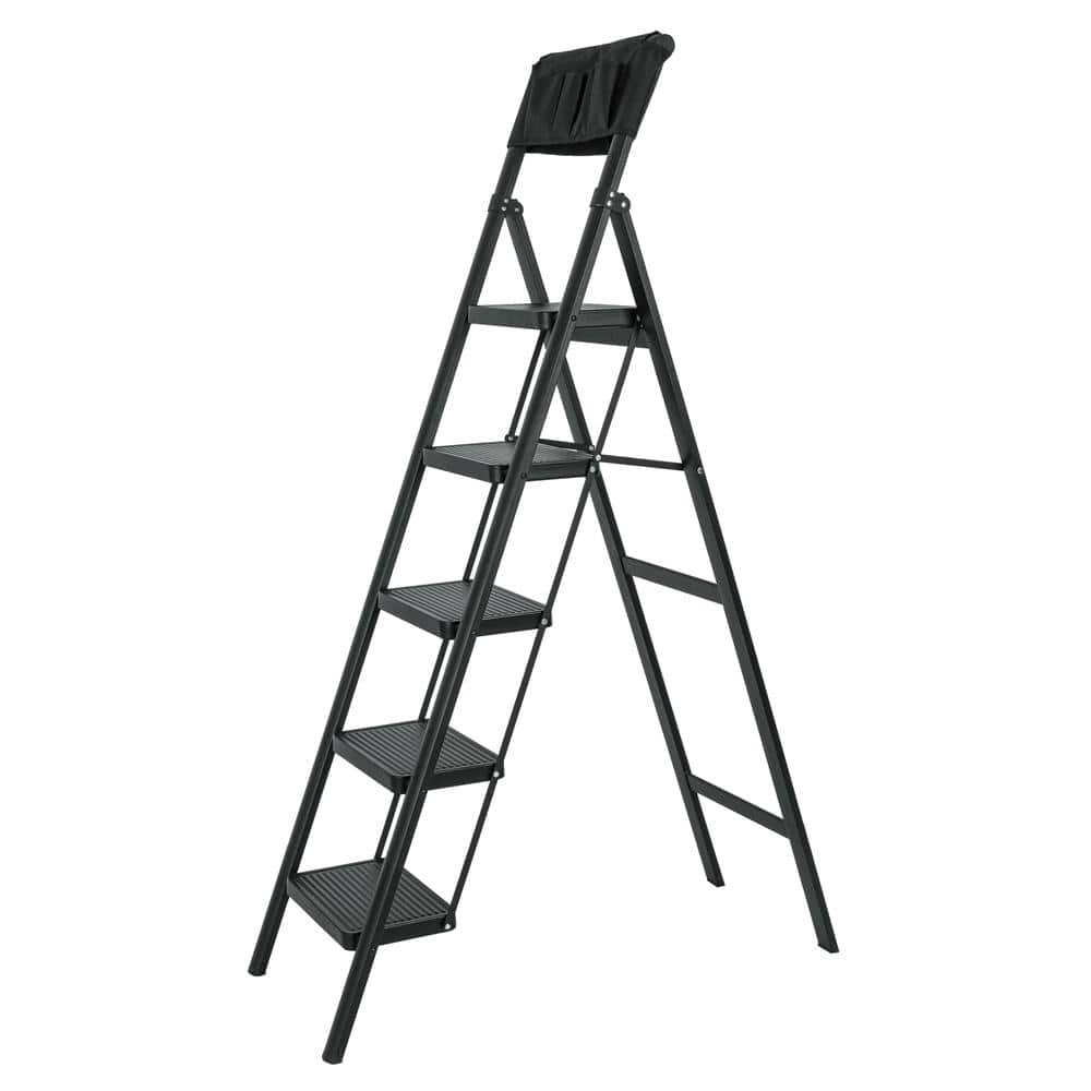 Kahomvis 5-Step Metal Step Stool (10 ft. Reach Height), 330 lb. Load ...